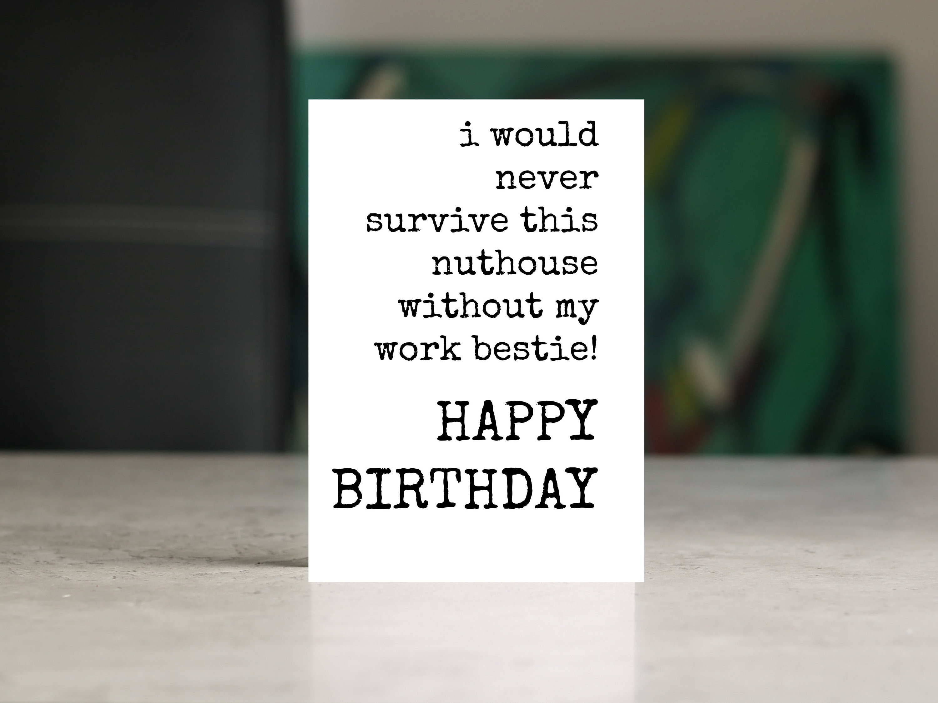 4x6 Coworker BIRTHDAY Card, Printable, Funny, Sarcastic, Sassy, Cheeky ...