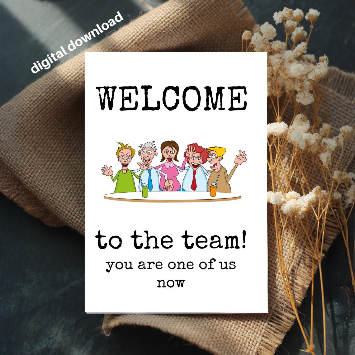 New Employee Welcome Card Printable: Minimalist Team Card (digital ...