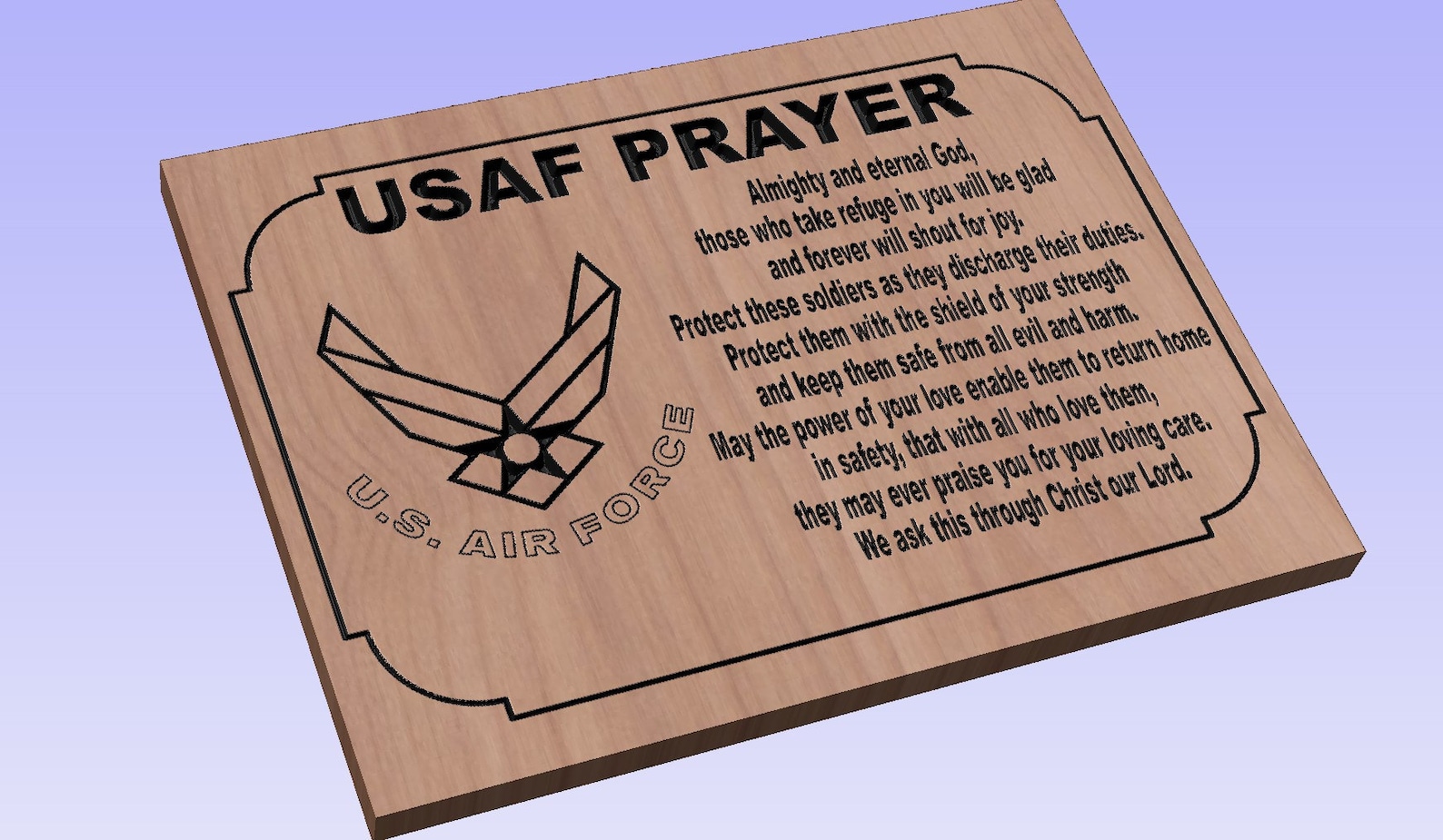 USAF US Air Force Prayer v2 crv3d crv dxf ai svg eps | Etsy