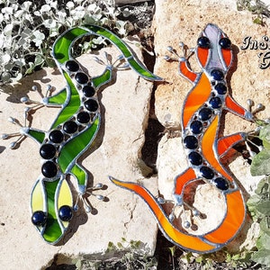 Lizard Mini Figurines, Glass Salamander Hangings, Outdoor Garden ...