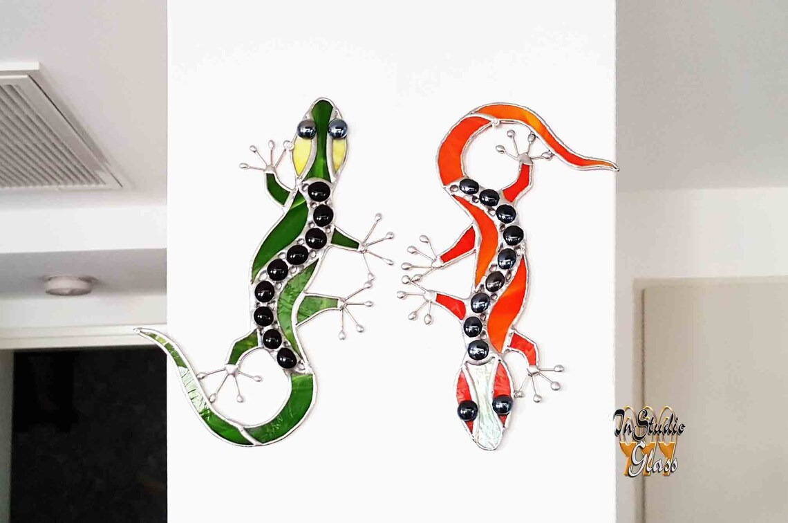 Lizard Mini Figurines Glass Salamander Hangings Outdoor - Etsy