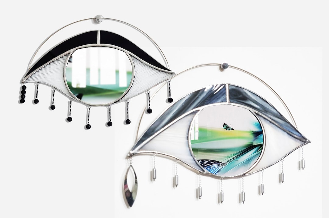 Boho Stained Glass Eye Mirror: Decorative Evil Eye Decor - Etsy