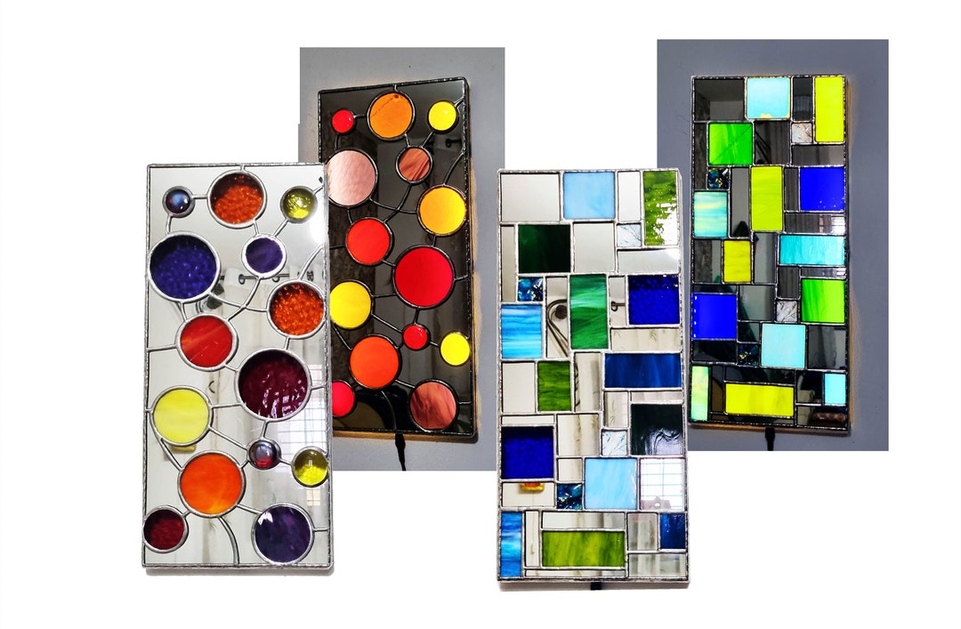 Stained Glass Lamp Panel, Hanging Night Light, Fairy Light - Etsy