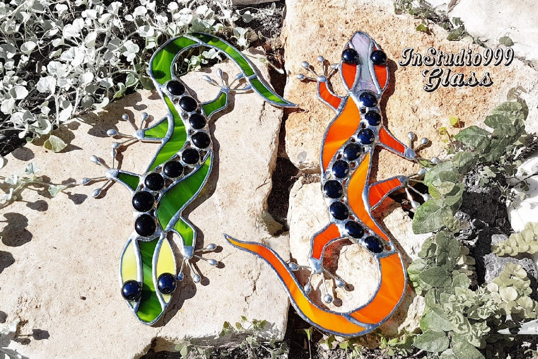 Lizard Mini Figurines, Glass Salamander Hangings, Outdoor Garden ...