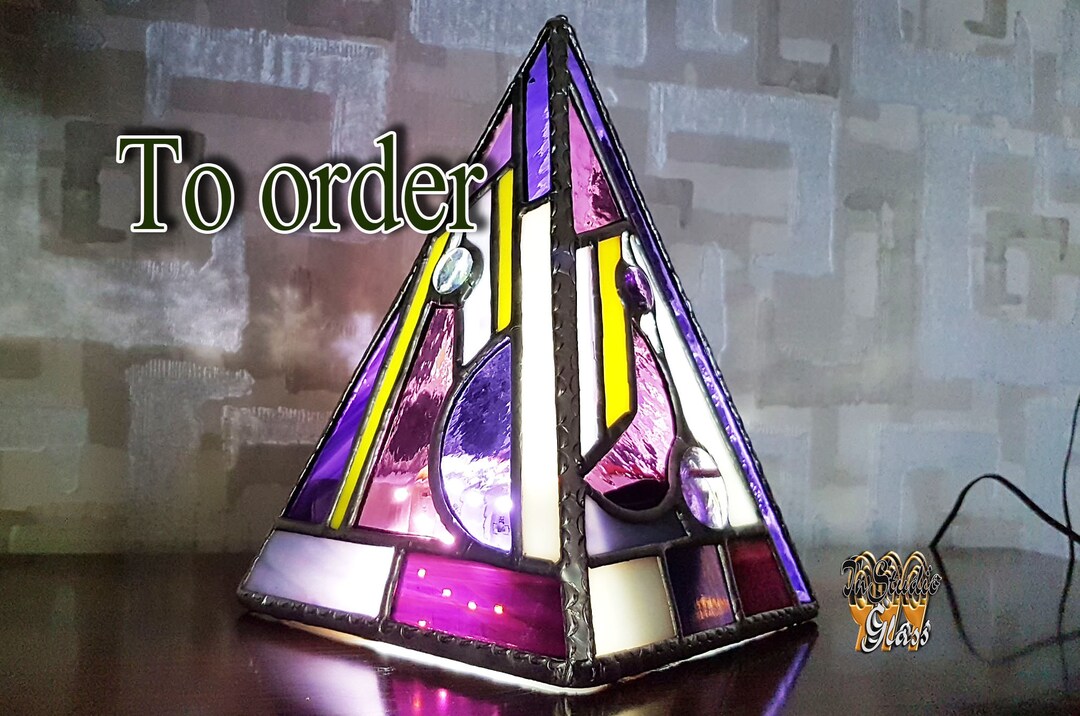 Shadow Pyramid Lamp, Sacred Geometric Lamp, Unique Bedside Lamp, Small ...
