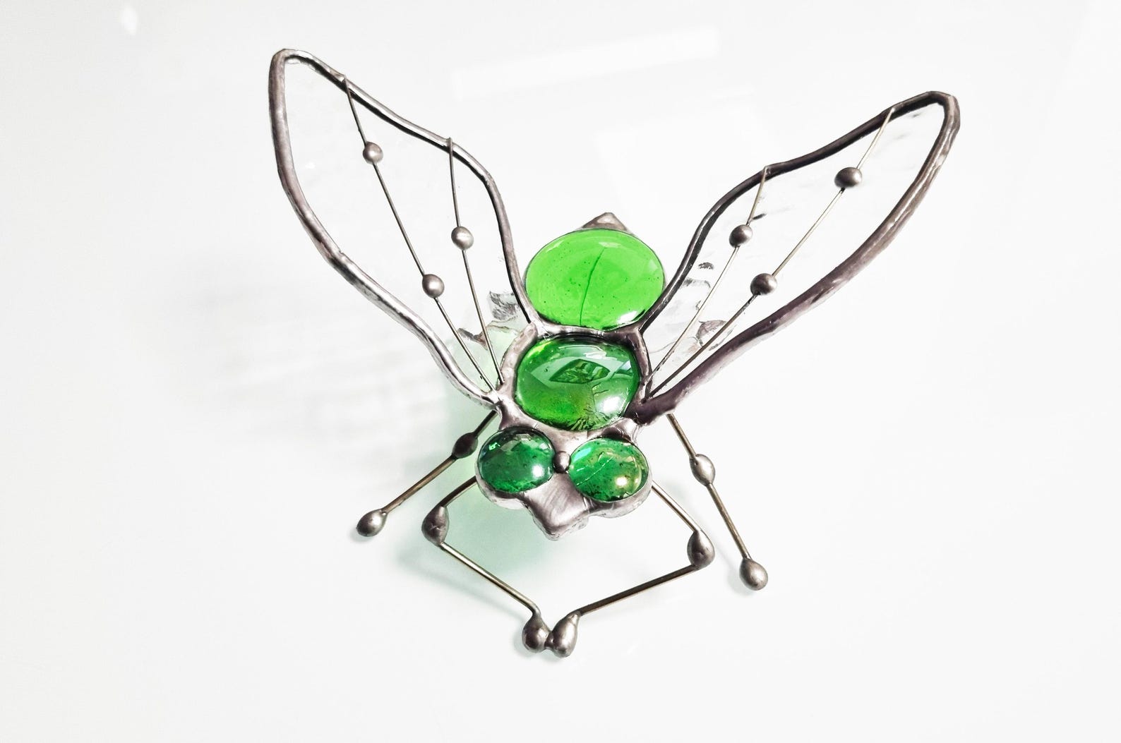 Stained Glass Garden Ornament Fly Insect Figurine, Garden Suncatchers ...