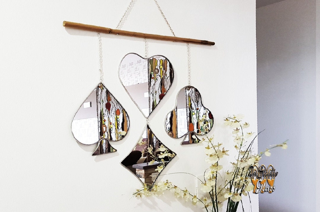 Glass Card Suit Shaped Mirror Poker Room Decor - Etsy