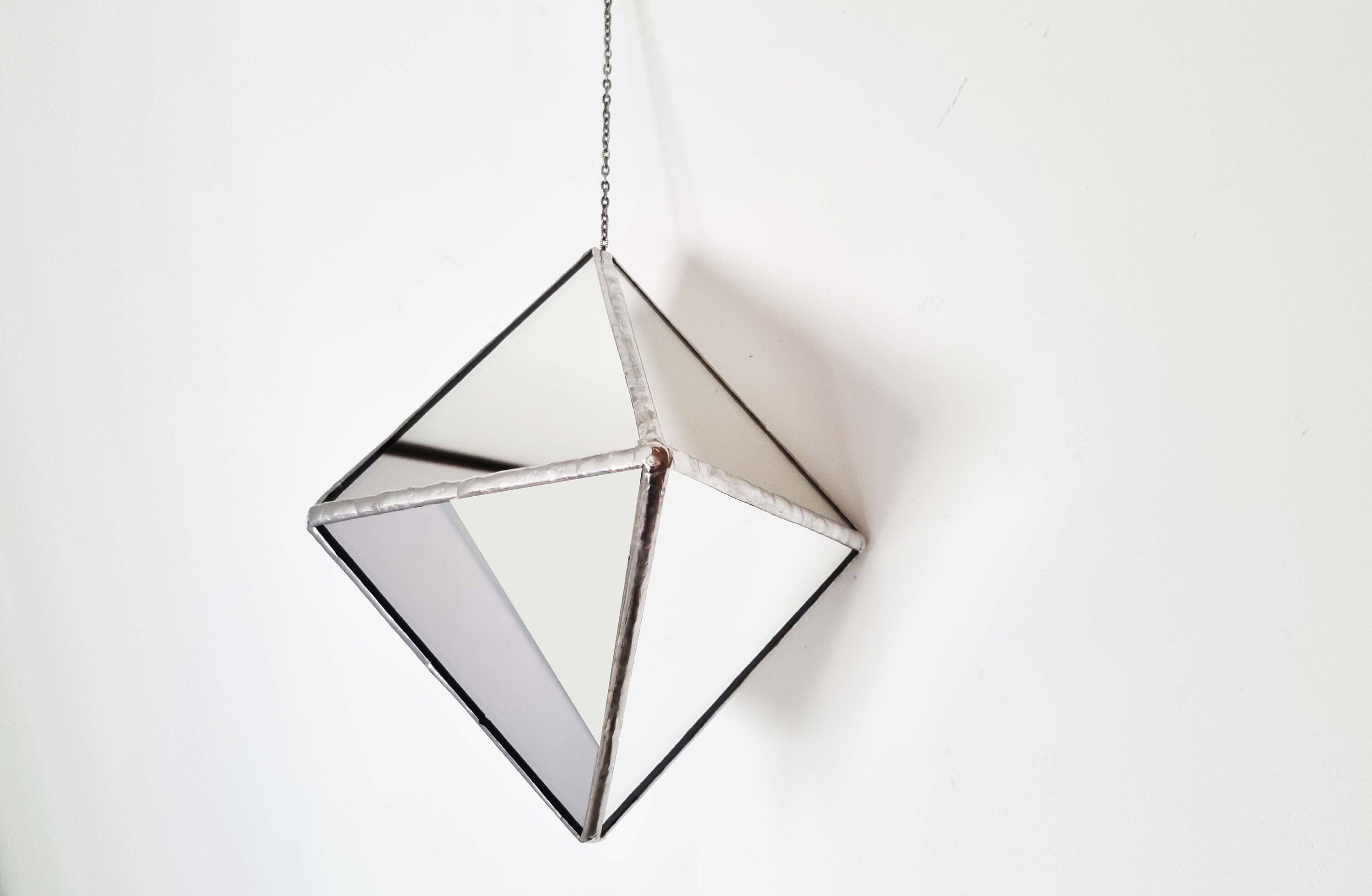 Stained Glass Double Rhombus Pyramid - Hanging Home Decor and Sun ...