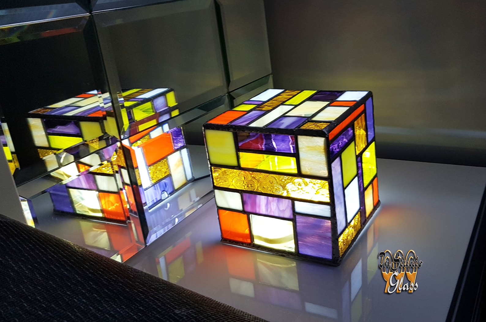 Mosaic Cube Night Light Stained Glass Lamp Fairy Decor | Etsy