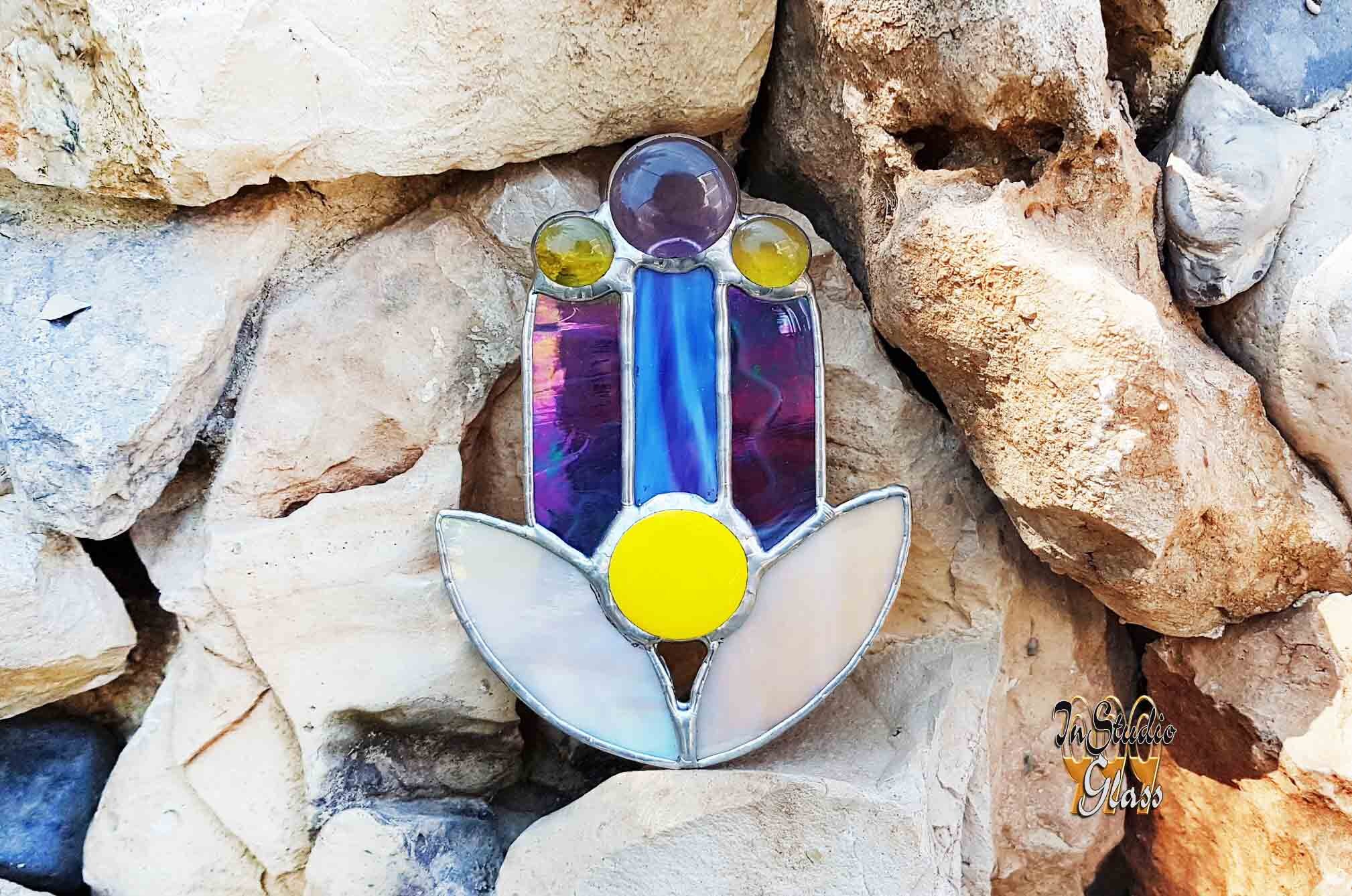 Jewish Stained Glass Hamsa Hand of Fatima Judaica Wall Decor - Etsy