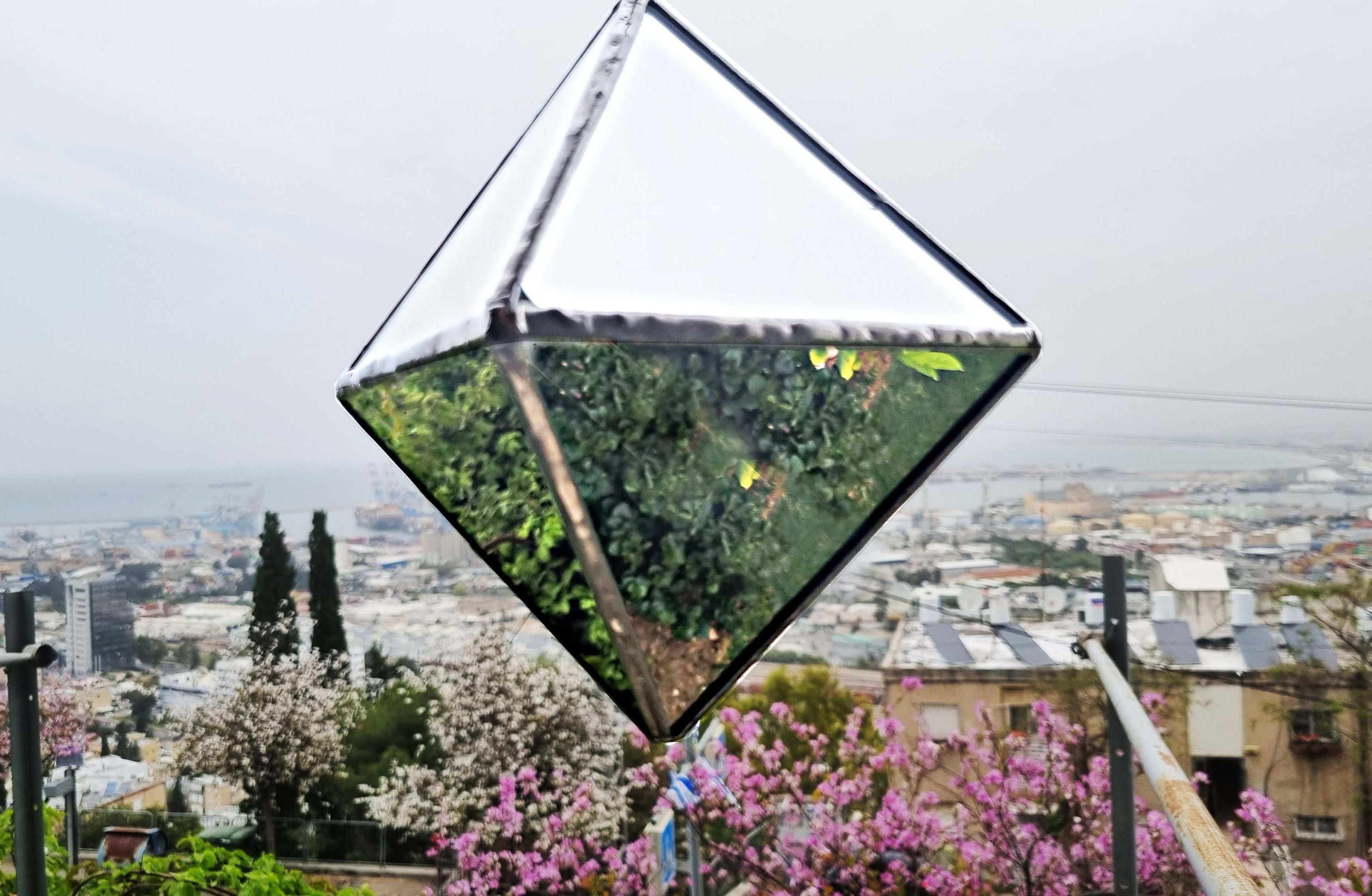 Stained Glass Double Rhombus Pyramid - Hanging Home Decor and Sun ...