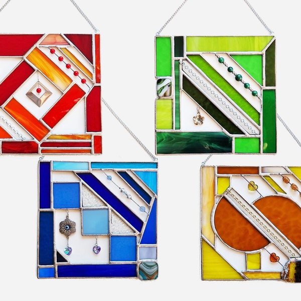 Abstract Stain Glass - Etsy