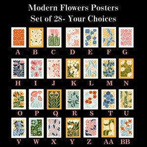 Mid Century Modern Flower Poster 8.5 X 11 Choose the One You Want 28 ...
