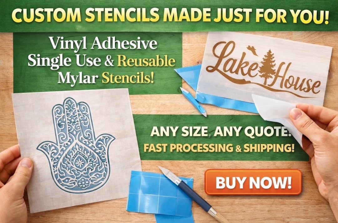Custom Logo Stencil: Reusable Mylar or Vinyl for Painting, Wood Signs ...