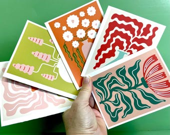 Set of 12 Mid Century Modern Note Cards - Etsy