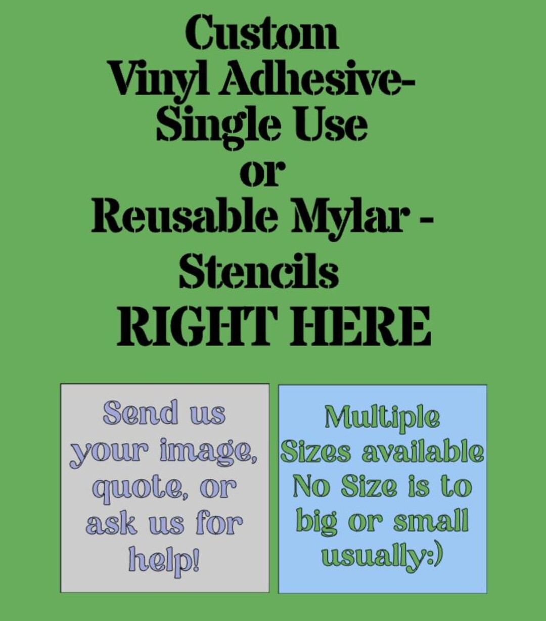 Custom Stencil-reusable,vinyl Adhesive Stencils,vinyl Lettering ...