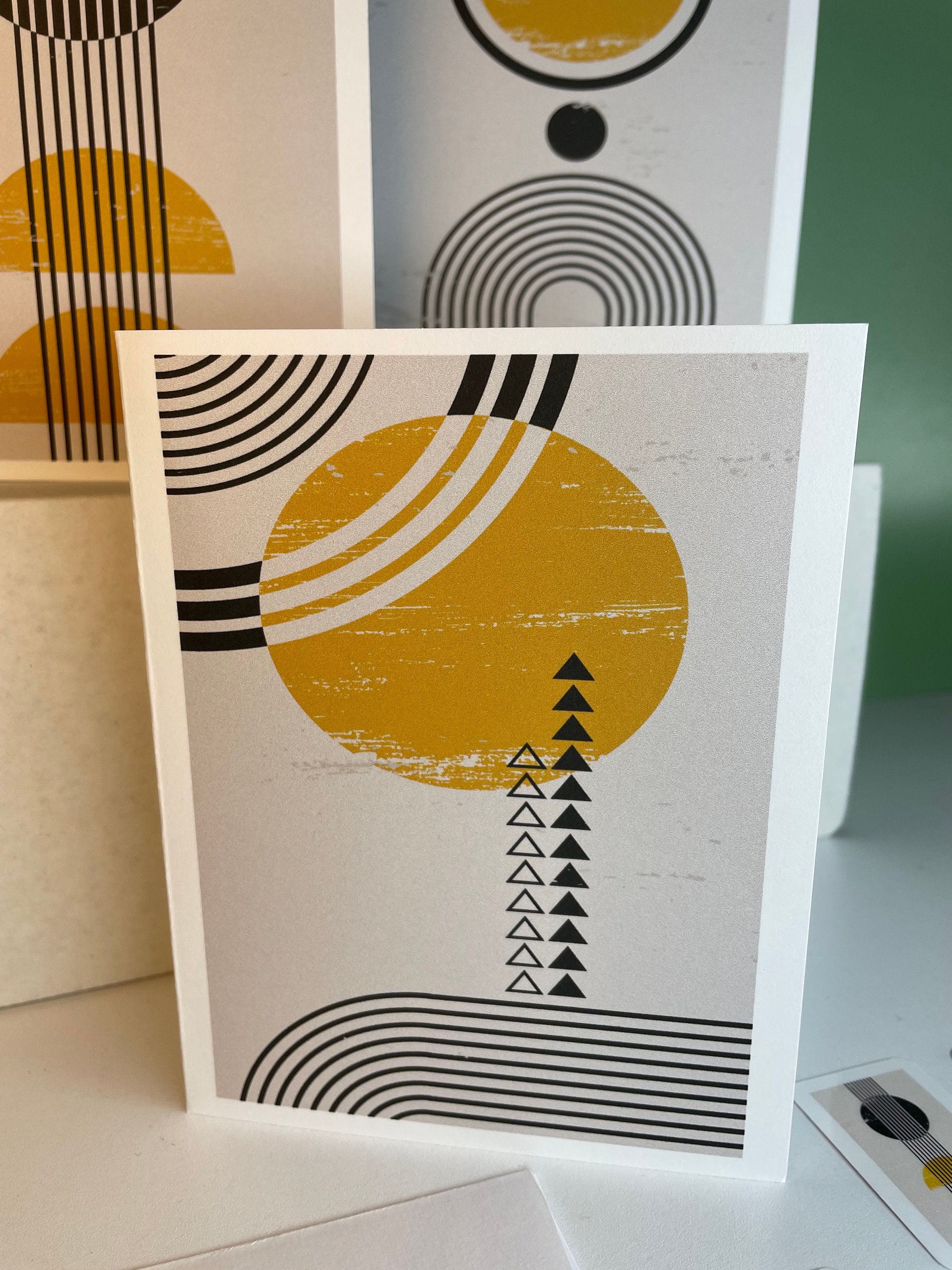 Mid Century Modern Note Card Set: Abstract Geometric Designs - Etsy