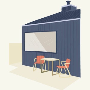 Mid Century Modern Note Card Set Architectural Landscape blank Card ...