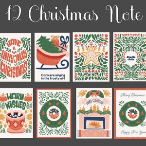Christmas Note Card Set Modern Christmas Blank Inside - Etsy