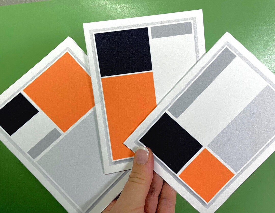 Mid-century Modern Note Card Set: Geometric Abstract Stationery - Etsy