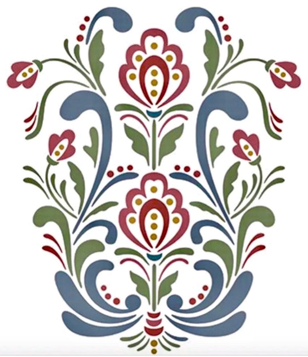 Swedish Kurbits Art Reusable Mylar Stencil Home Decor Folk Art ...