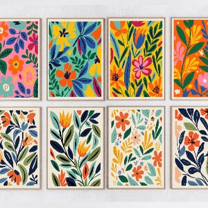 Poster Modern Floral Poster Set of 4/8 or Individual Posters,mid ...