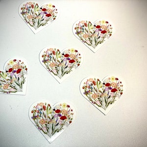 Note Card Set Wildflower Heart Watercolor Printed Love Note Card-clear ...
