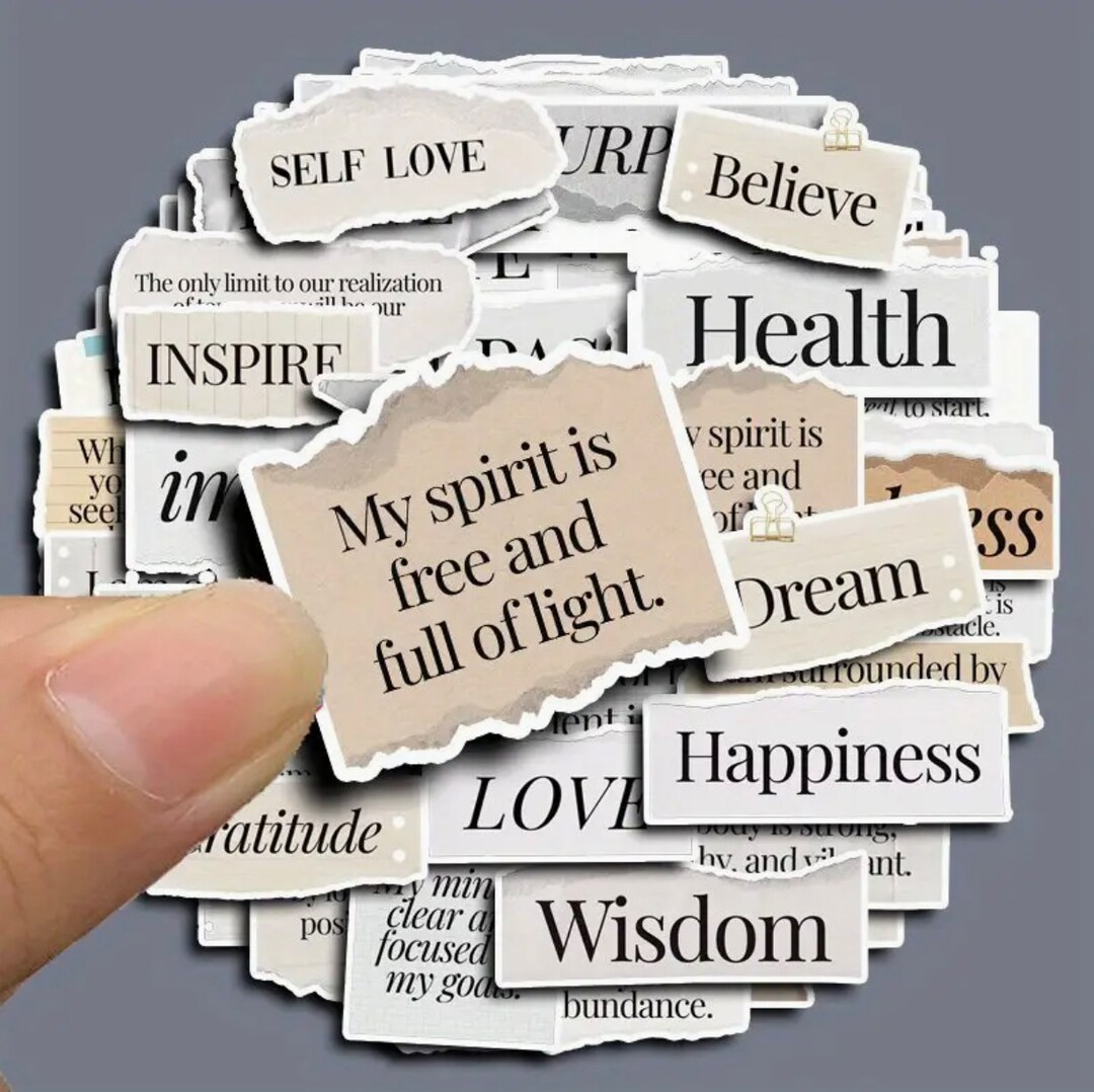 Positive Affirmation Sticker Set Waterproof.set of 50 Matte Stickers ...