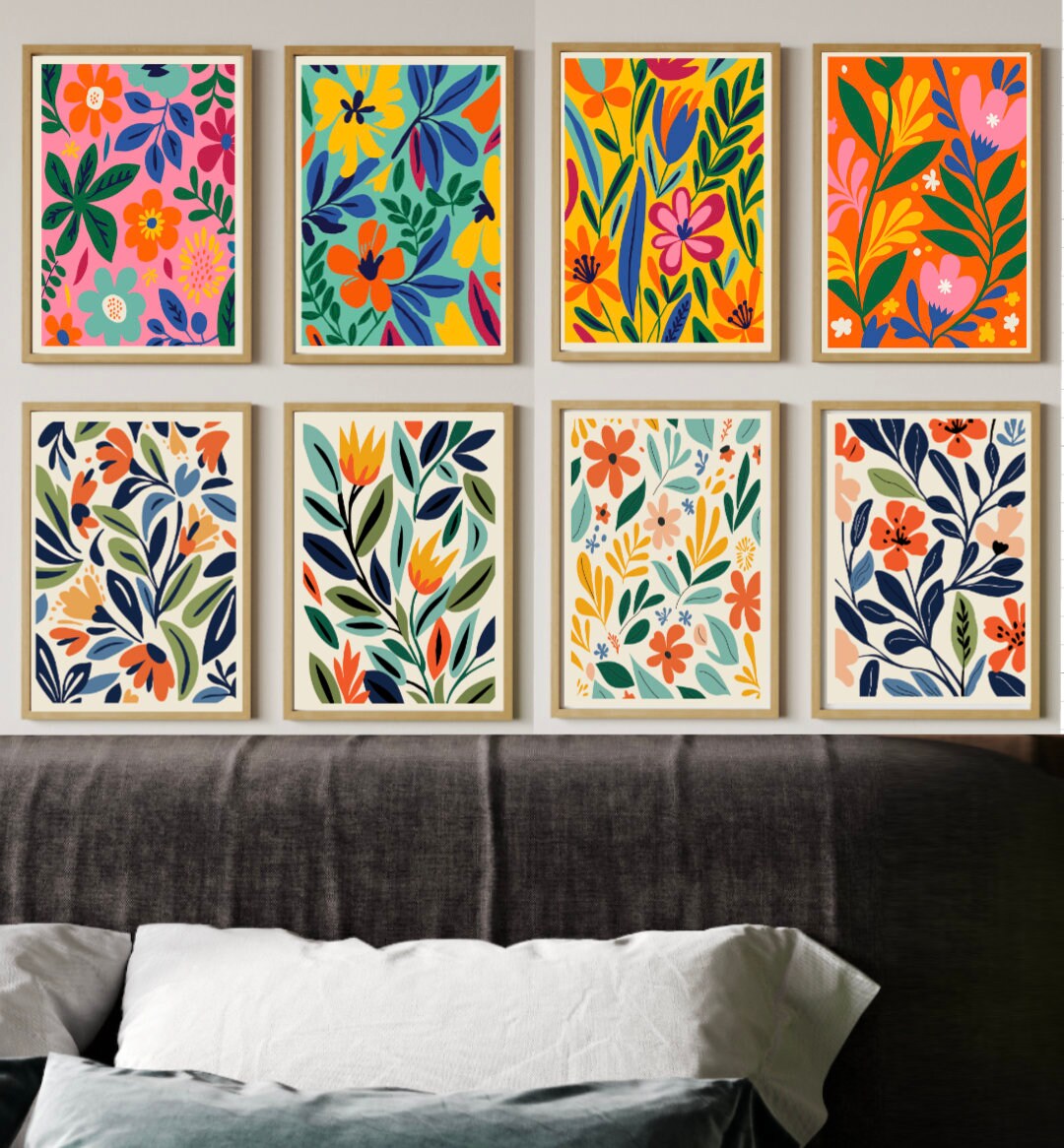 Poster Modern Floral Poster Set of 4/8 or Individual Posters,mid ...