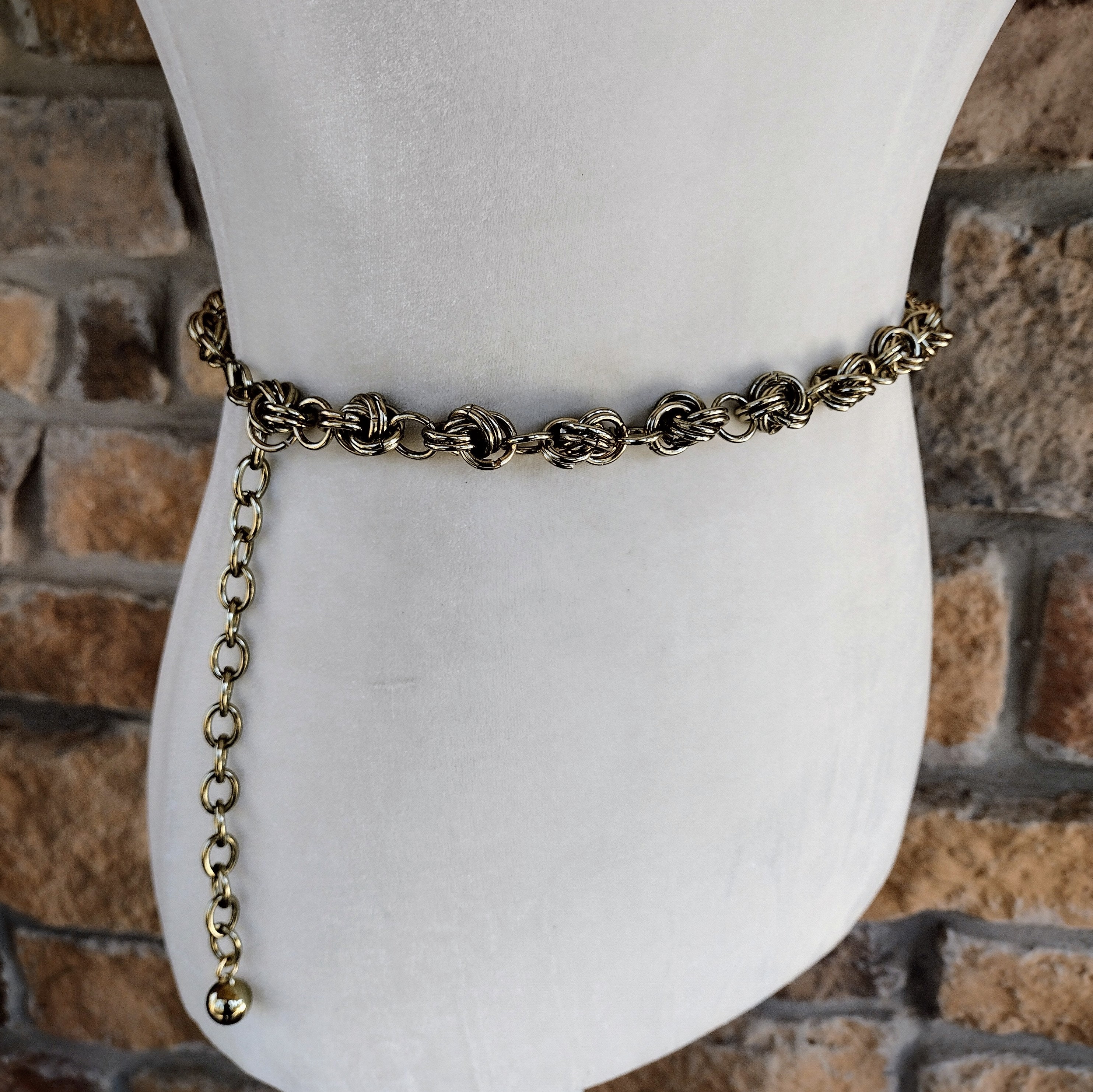 Vintage Belt Light Gold Metal Round Circle Loops Knot | Etsy