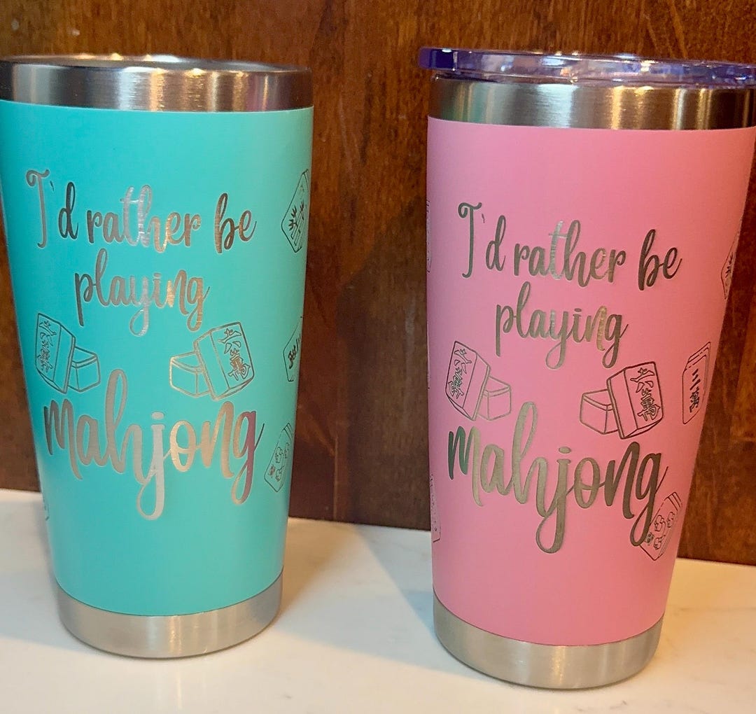 Mahjong Tumblers- Mulitple Different Color Options- Full Wrap Custom ...