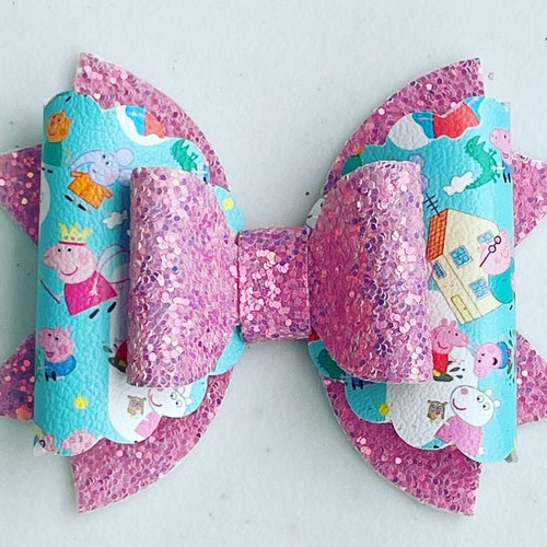 Peppa Pig Inspired Hair Bow - Etsy