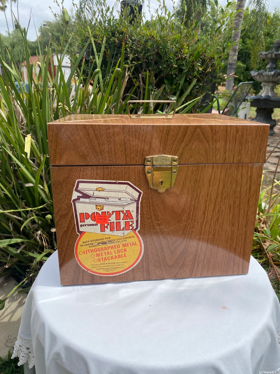 Vintage 1970’s Faux Wood, Lithographed Metal Porta File, Storage Box - Etsy