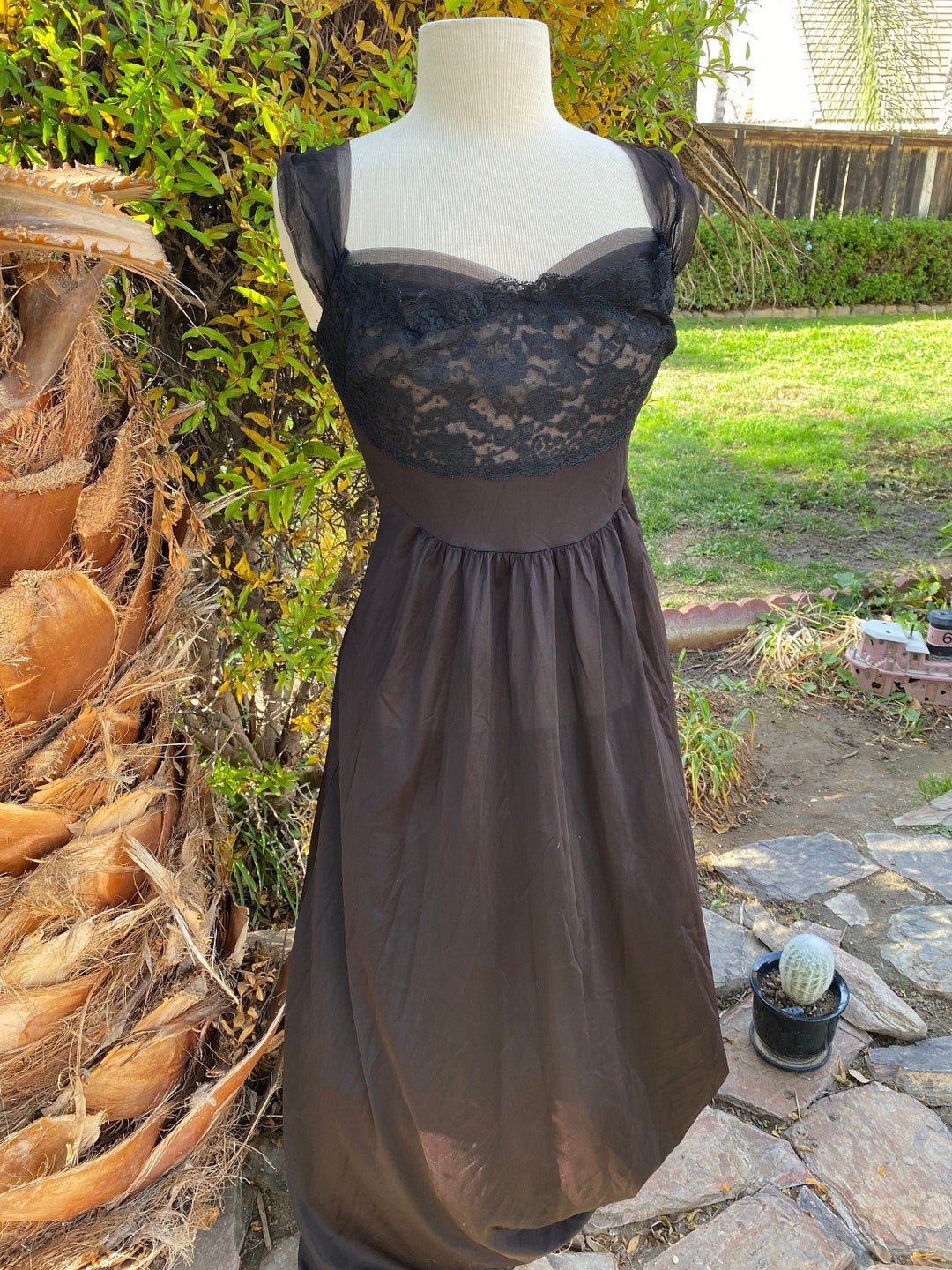 Vintage Saks Fifth Avenue, Vanity Fair 1950’s Maxi Full Slip, Lace Trim ...