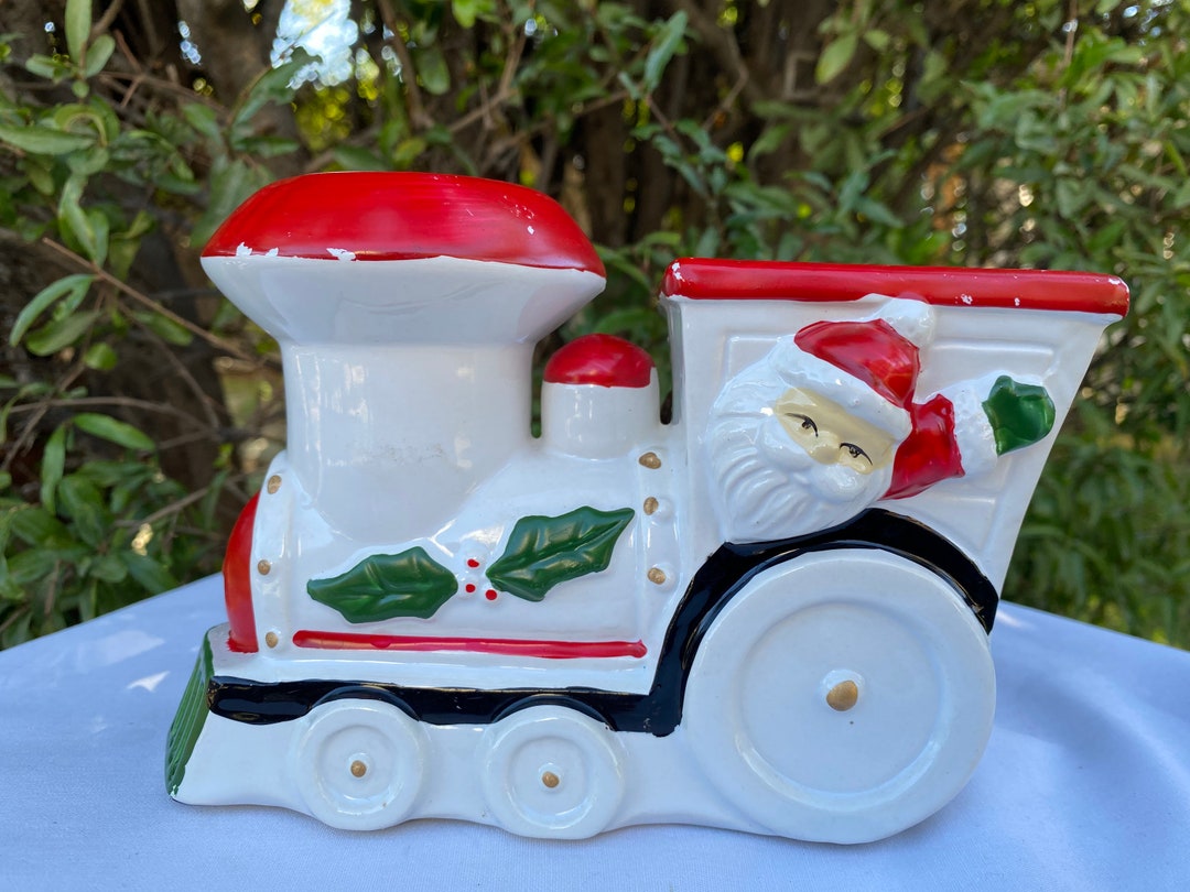 Vintage 1960’s Ceramic Santa Train, Kitschy Christmas Decoration - Etsy