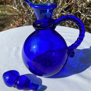 Vintage 1960s Blue Crackle Glass Apothecary Bottle, Mini Cruet - Etsy