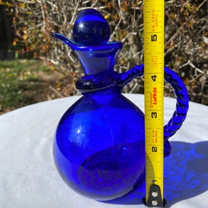 Vintage 1960s Blue Crackle Glass Apothecary Bottle, Mini Cruet - Etsy