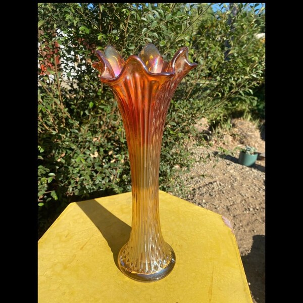 1960s Orange Glass Vase - Etsy