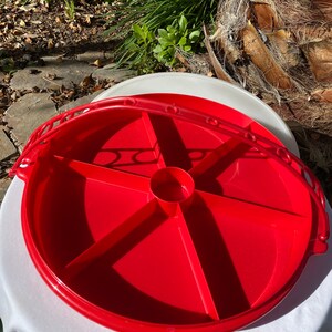 Vintage 1980’s Tupperware Red Divided Dish With Handle - Etsy
