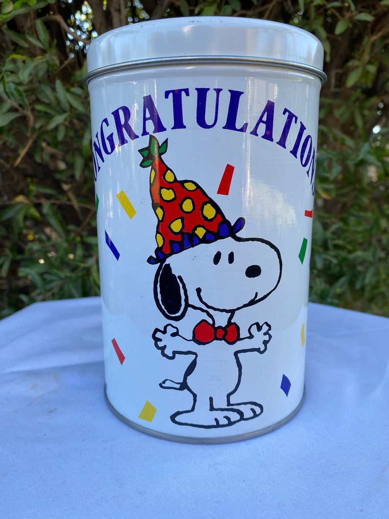 Vintage 1950s Peanuts Snoopy Congratulations Metal Tin - Etsy
