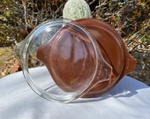 Vintage Pyrex 470-C Brown Milk Glass Clear Glass Casserole - Etsy