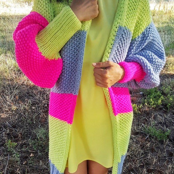 Colorful Cardigan - Etsy