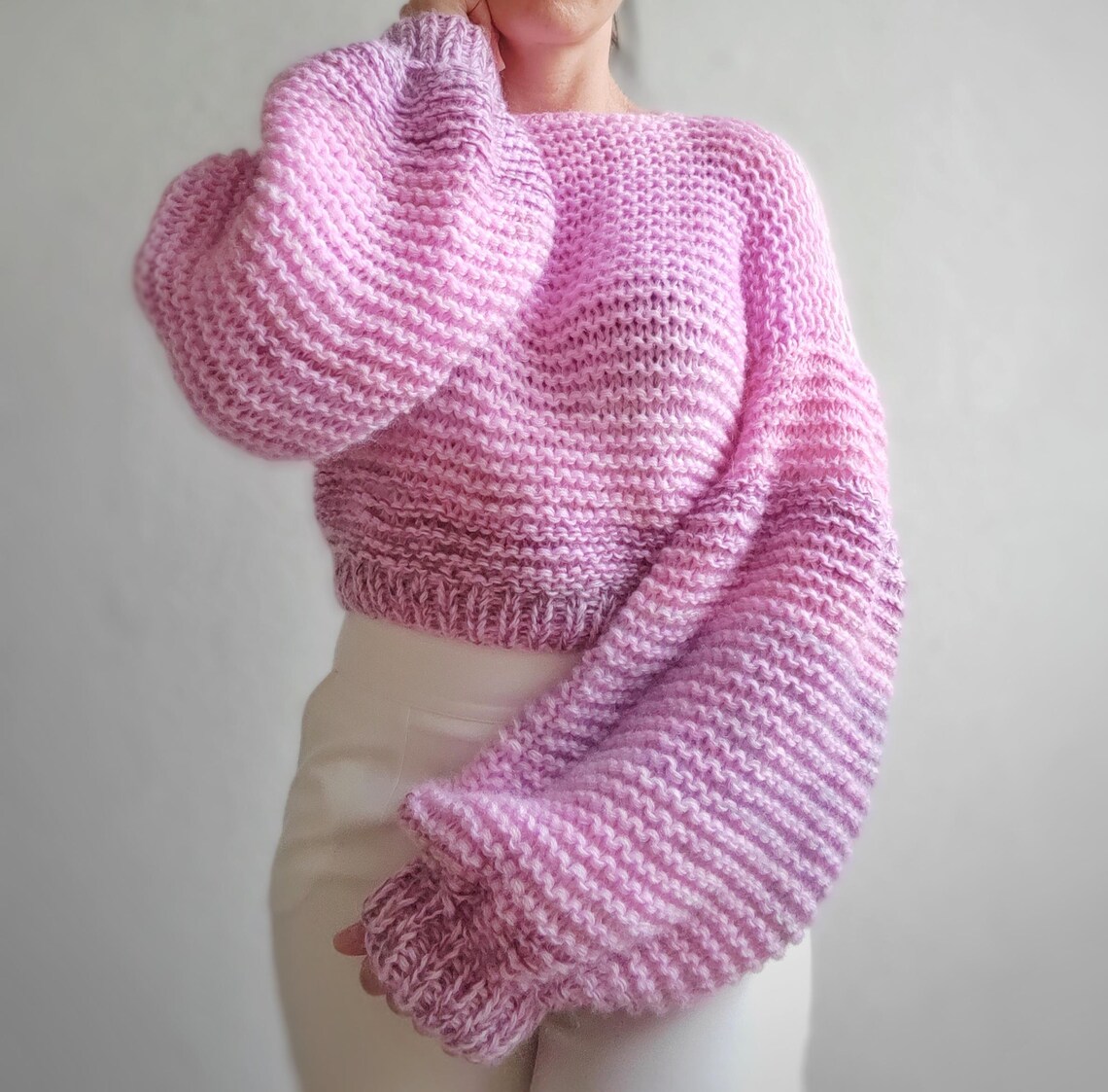 Soft Pastel Pink Sweater Knitting Pattern - Etsy