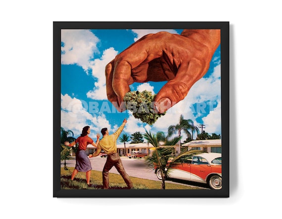 Art & Collectibles Prints Digital Prints Weed Art, Trippy Weed Art ...