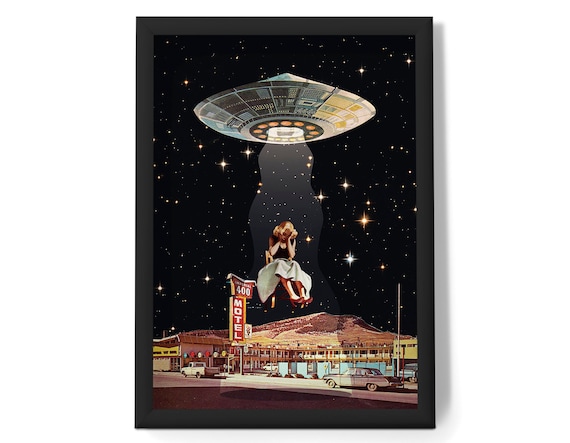 Vintage Pinup Girl Art Print Trippy Art Trippy Draws Space Abduction ...