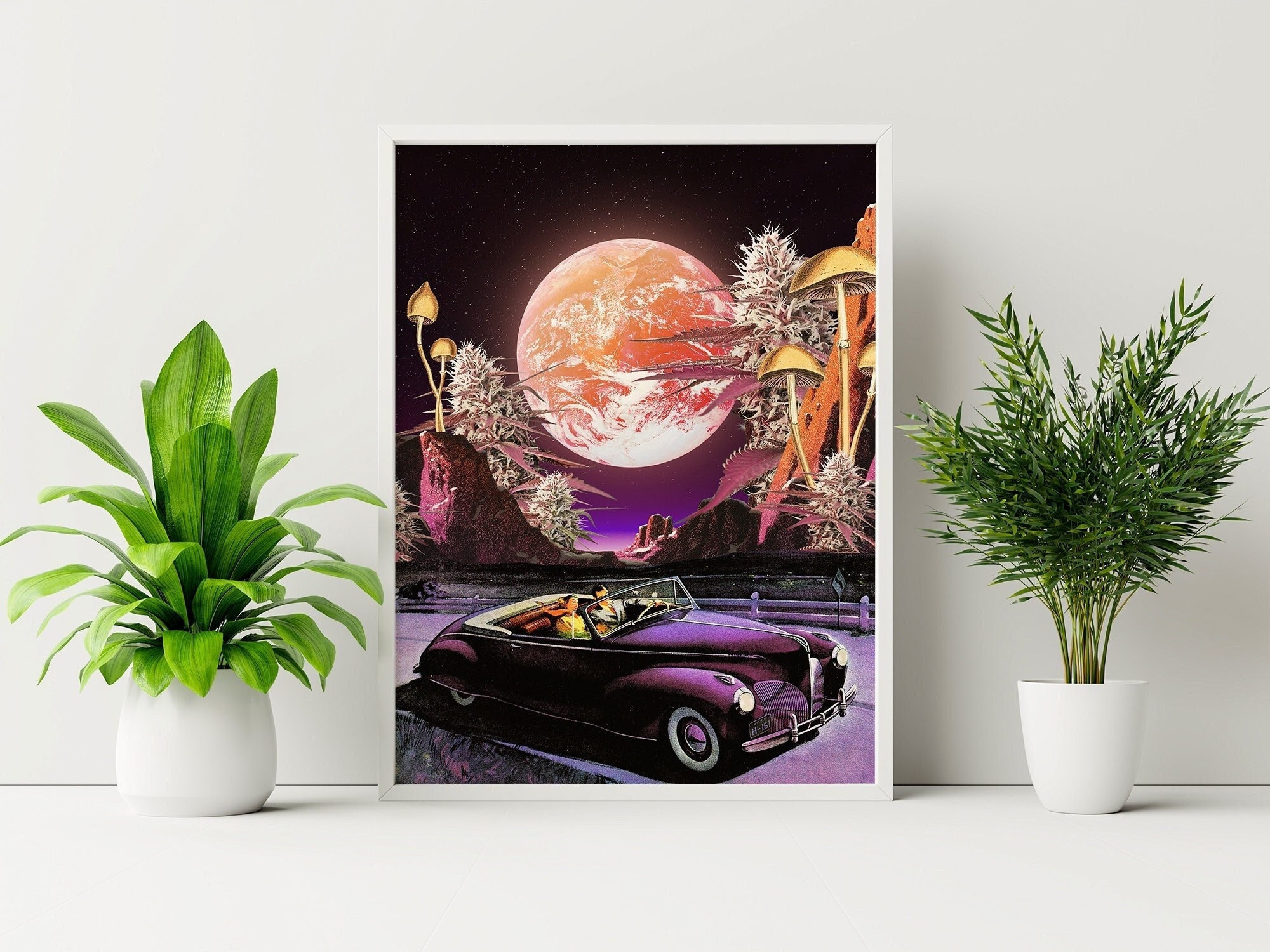 Art & Collectibles Prints Digital Prints Weed Art, Trippy Weed Art ...