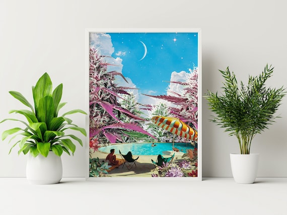 Trippy Land 6 trippy Art Trippy Wall Art Retro Art Weed - Etsy