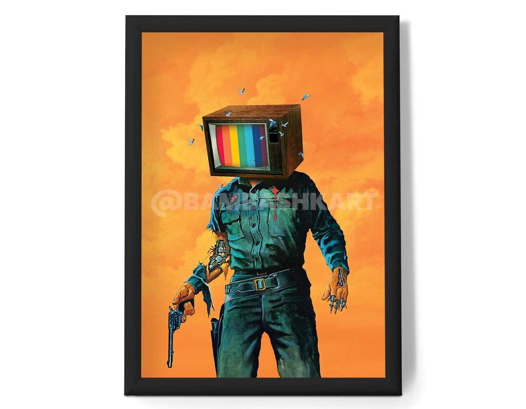 Brainwashed Collage Art Print: Trippy Retro Rainbow Wall Decor - Etsy