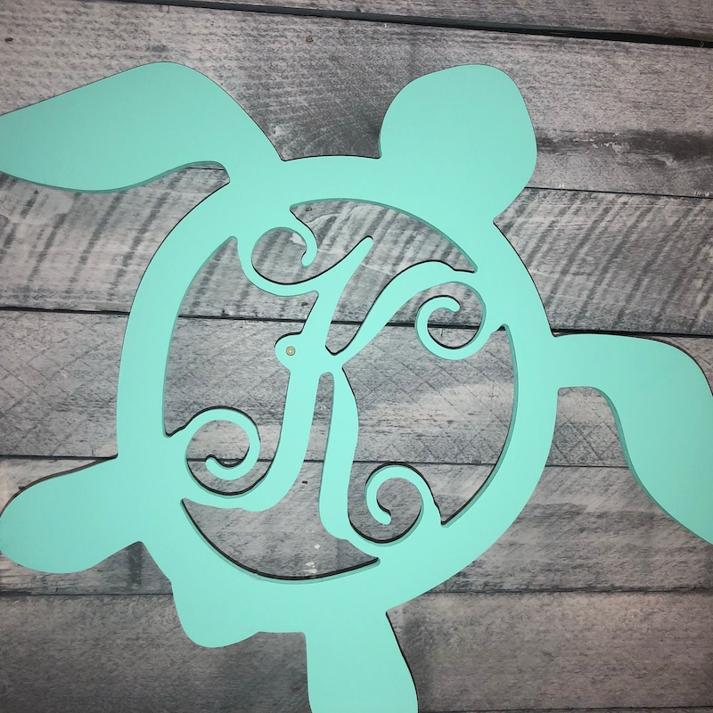Turtle Monogram - Etsy