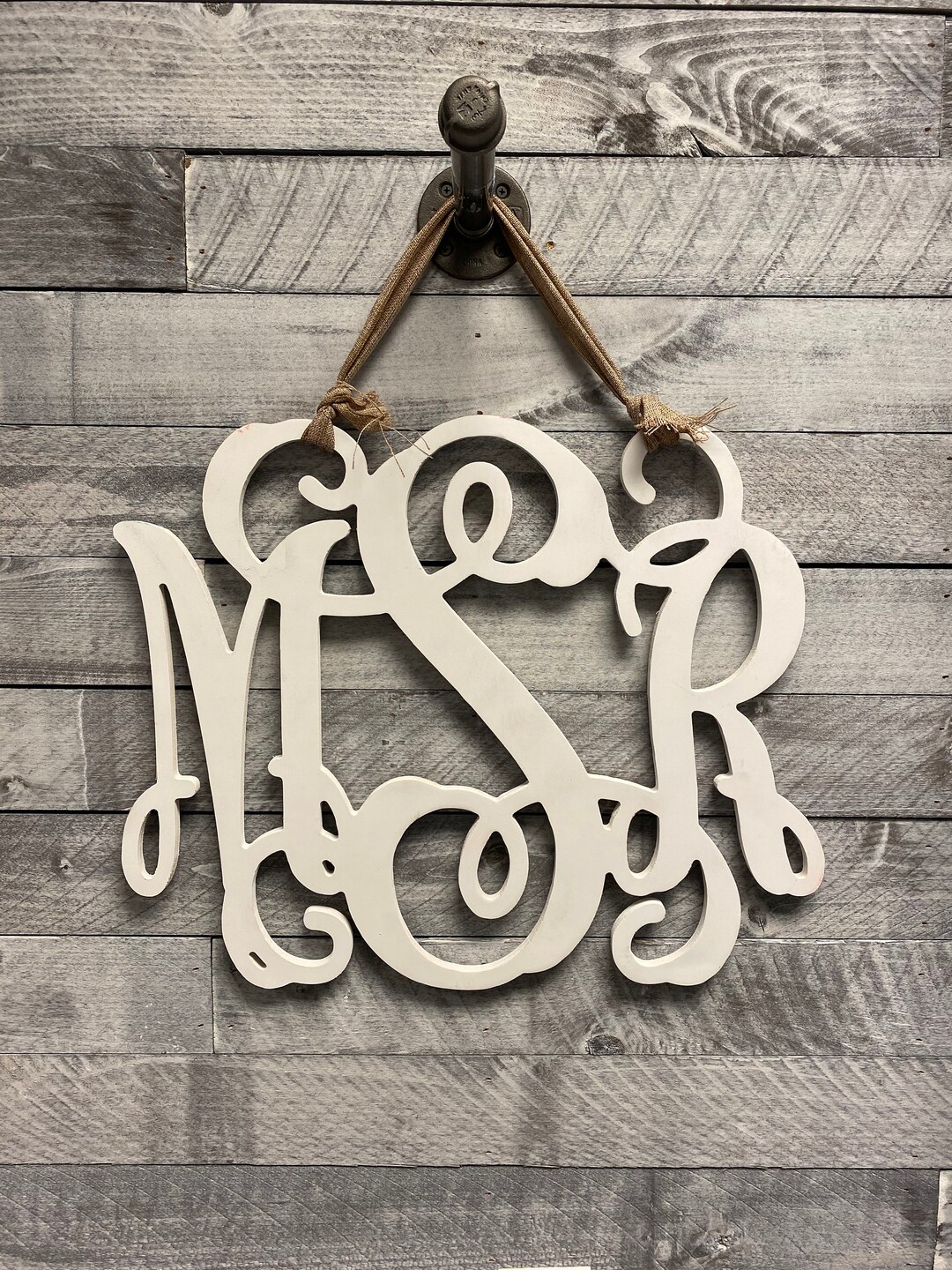 Wooden 3 Initials Monogram - Etsy